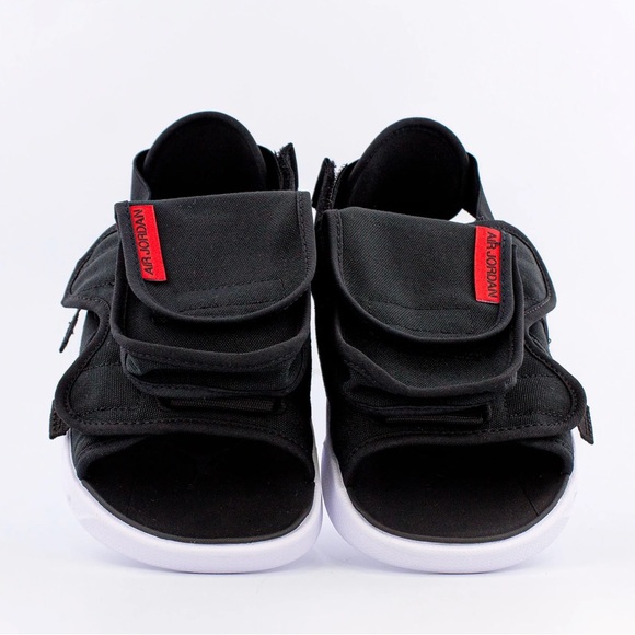 Jordan | Shoes | Jordan Ls Mens Slide Sandals Blackuniversity Redwhite ...